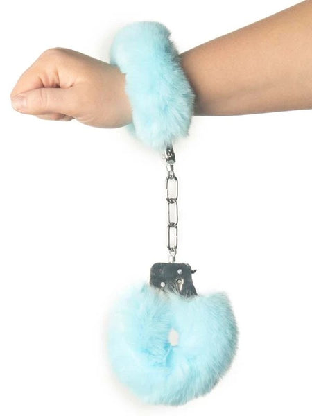 Fluffy Hand Cuffs- Sky Blue – Randy's Adult World